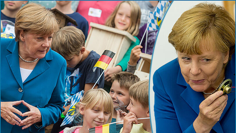 Hier besucht Kanzlerin Merkel eine Schule in Niederbayern ...
